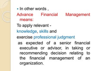 Financial Management/Advance Financial Management | PPTX