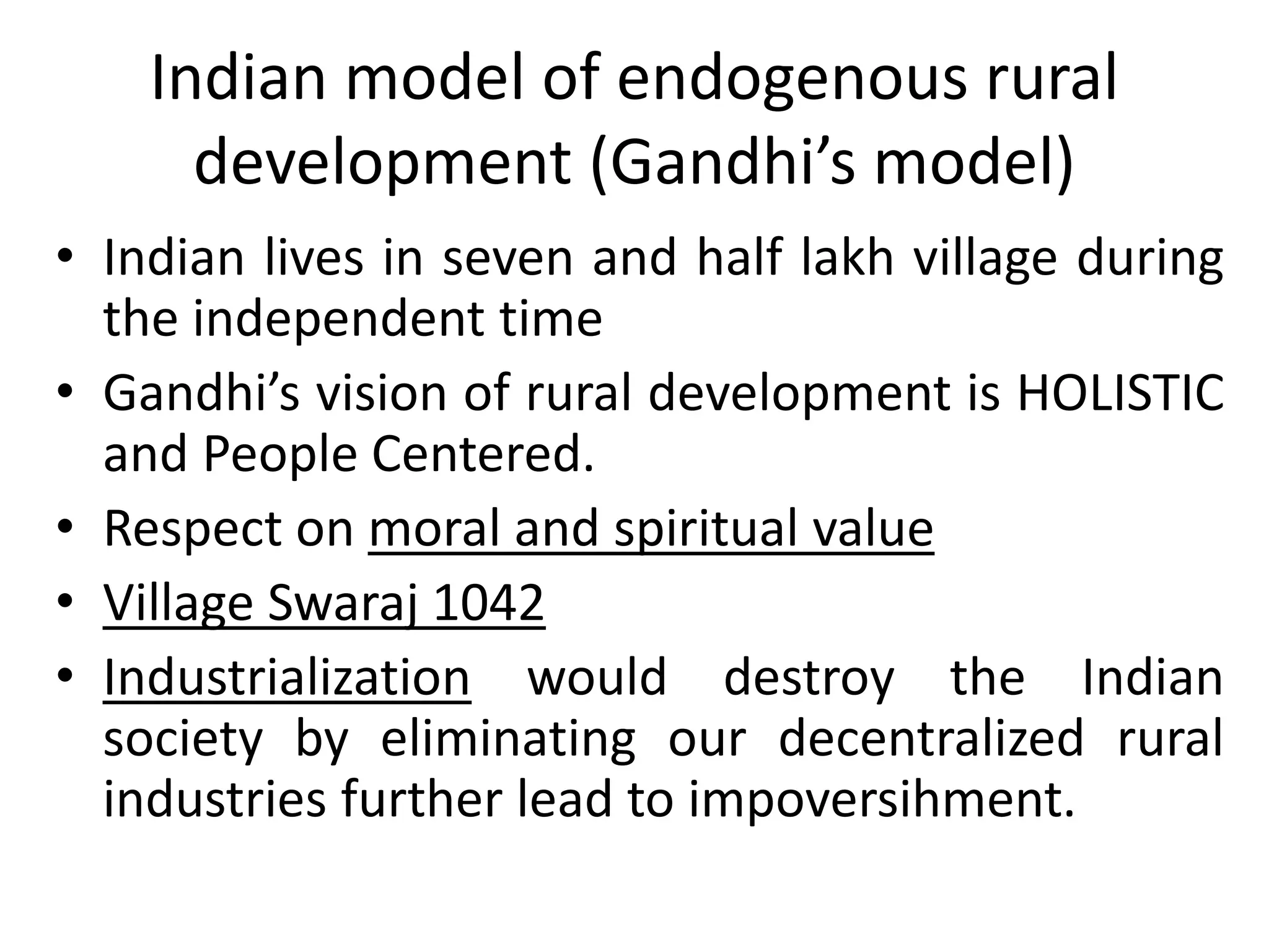 Endogeneous Theory of Rural development | PPT