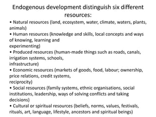 Endogeneous Theory of Rural development | PPT