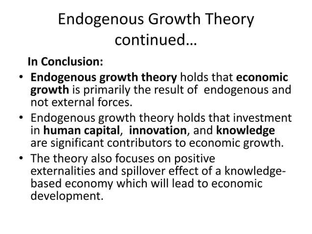 Endogeneous Theory of Rural development | PPT