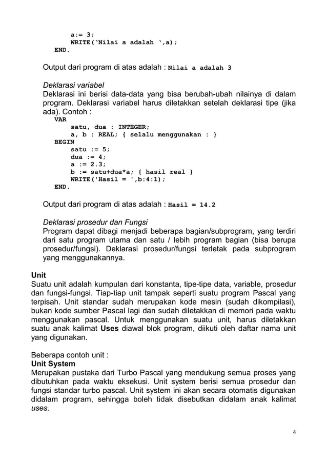 1. konsep dasar pemrograman pascal | PDF