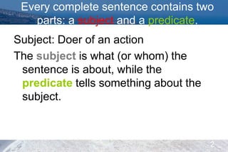 Functional English 02. Subject and Predicate, Their Types | PPT