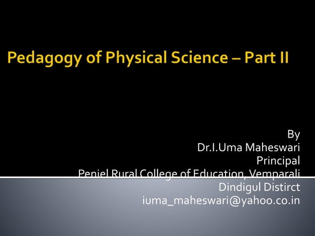 1. Pedagogy of Physical Science (Part II ) - Introduction & mesurement | PPT