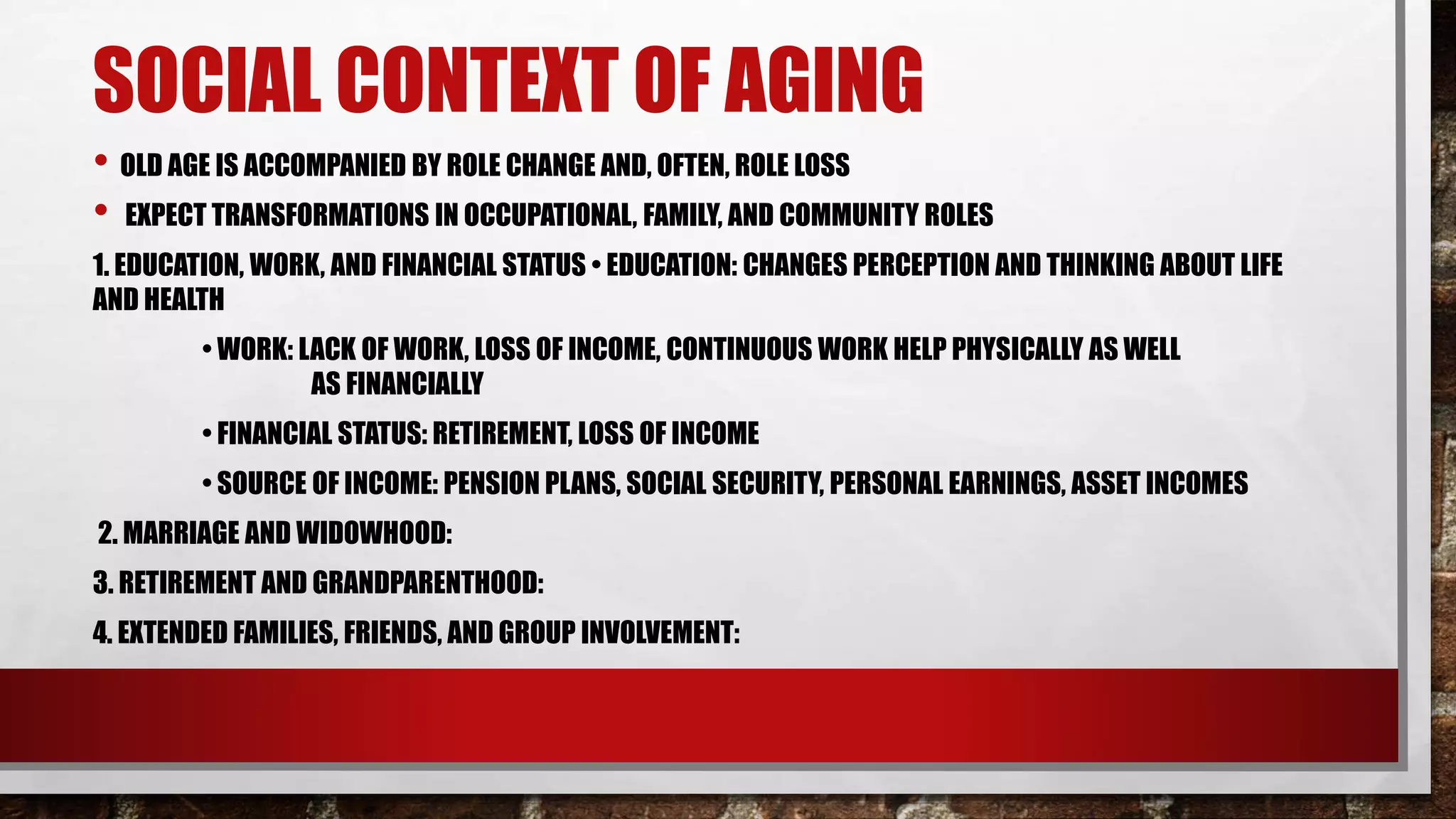 1. aging is a developmental process. | PPTX
