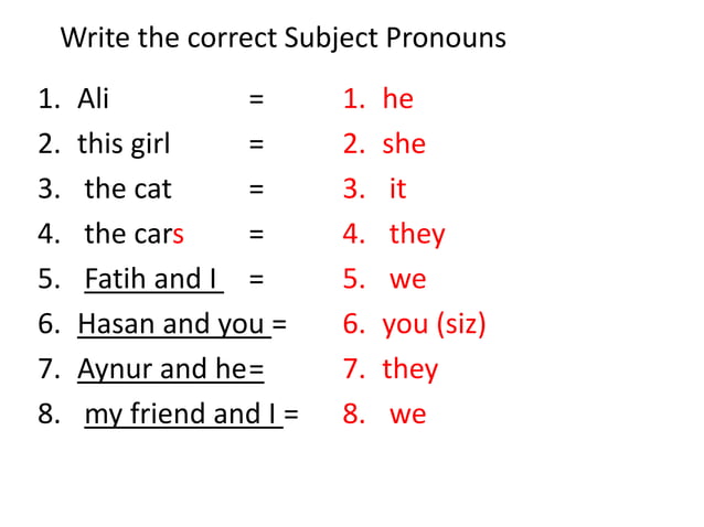 1. Subject pronouns + To Be | PPT