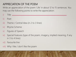 1.1 life | PPTX | Poetry | Books and Literature