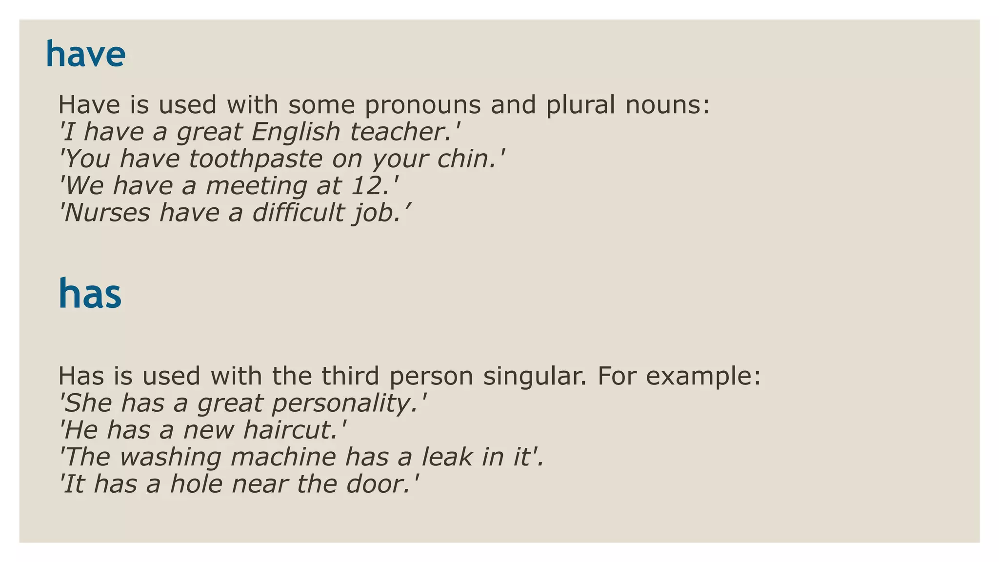 1.4 Have you thought of the verb 'have' | PPTX