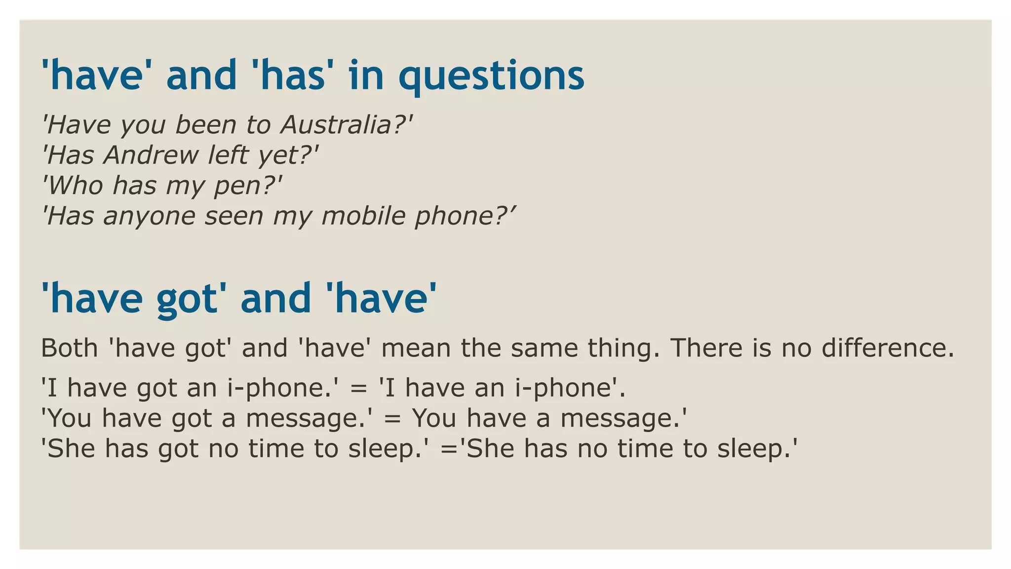1.4 Have you thought of the verb 'have' | PPTX