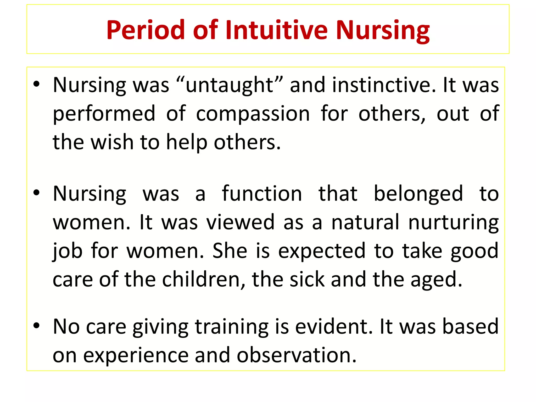 Historical evolution of nursing profession | PPTX