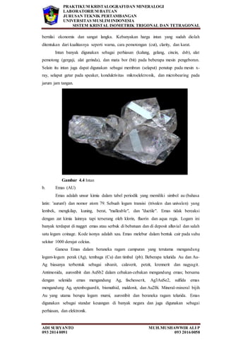 1. laporan sistem kristal isometrik trigonal dan tetragonal | DOCX