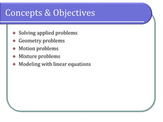 1.2 Applications of Linear Equations | PDF | Chemistry | Science