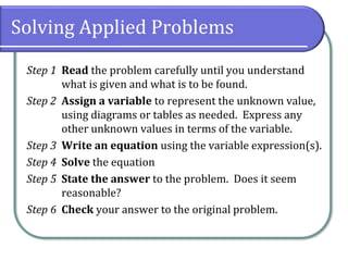 1.2 Applications of Linear Equations | PDF | Chemistry | Science