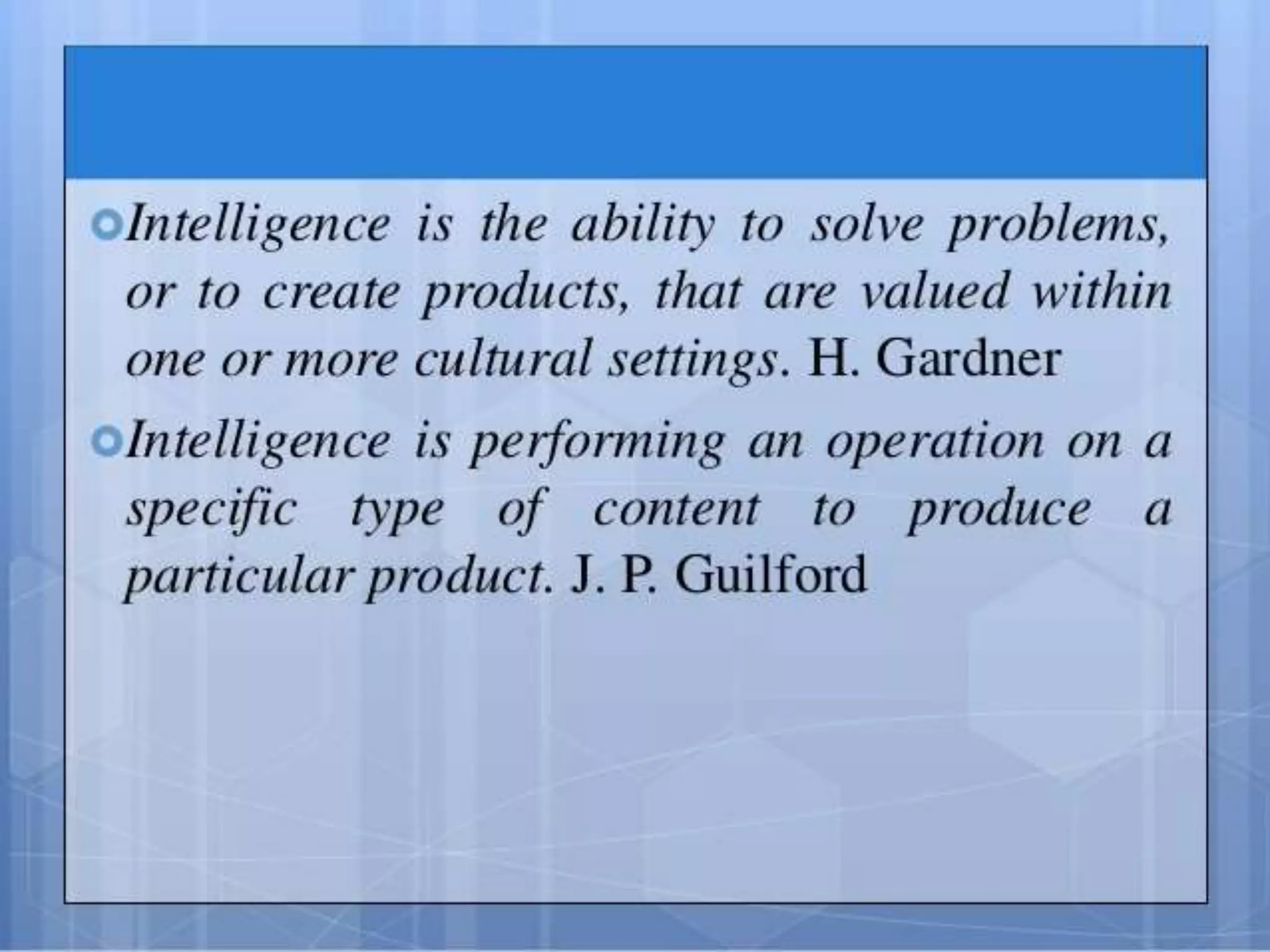 1.3 intelligence concept, definition, types, | PPT