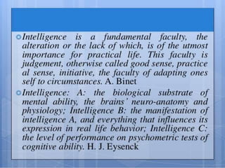 1.3 intelligence concept, definition, types, | PPT