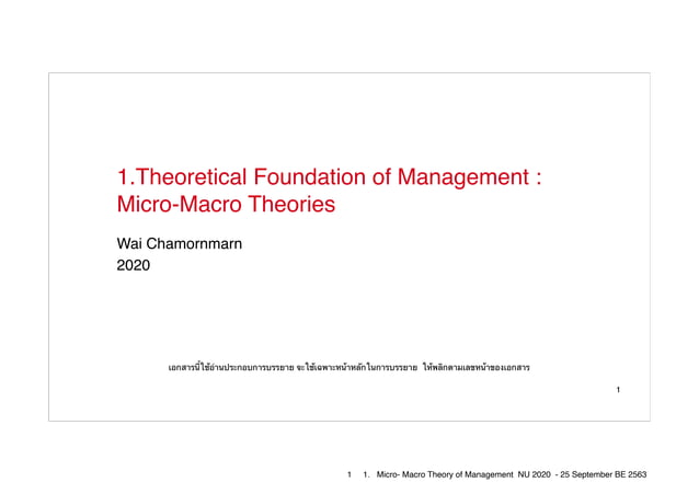 1. micro macro theory of management nu 2020 | PPT
