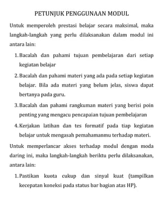 1. 2. petunjuk penggunaan modul | DOCX