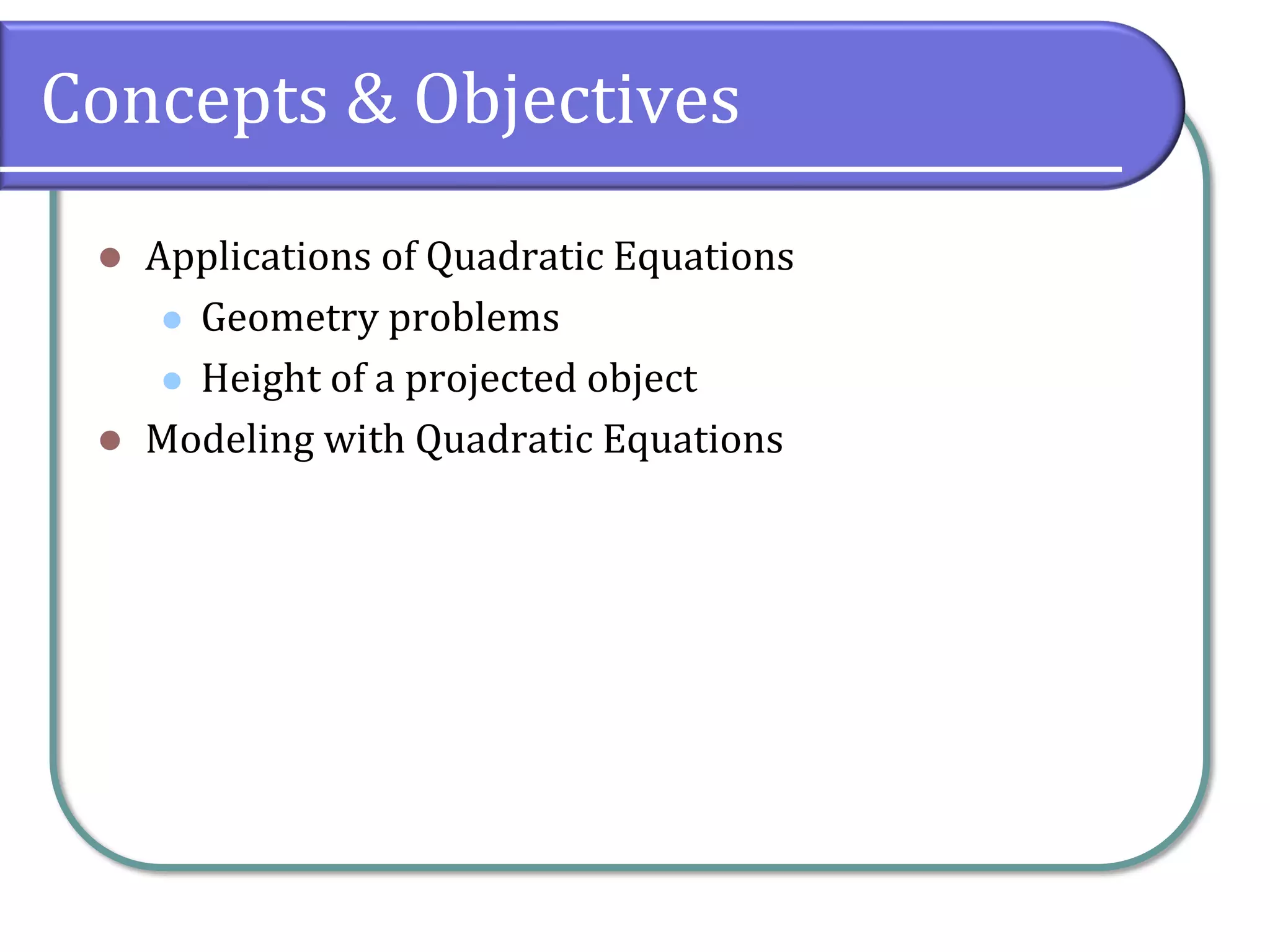 1.5 Applications of Quadratic Equations | PDF