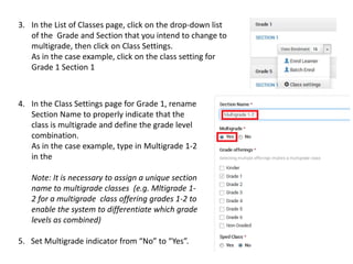 Steps in Updating Class Settings for Multigrade and Monograde | PPTX