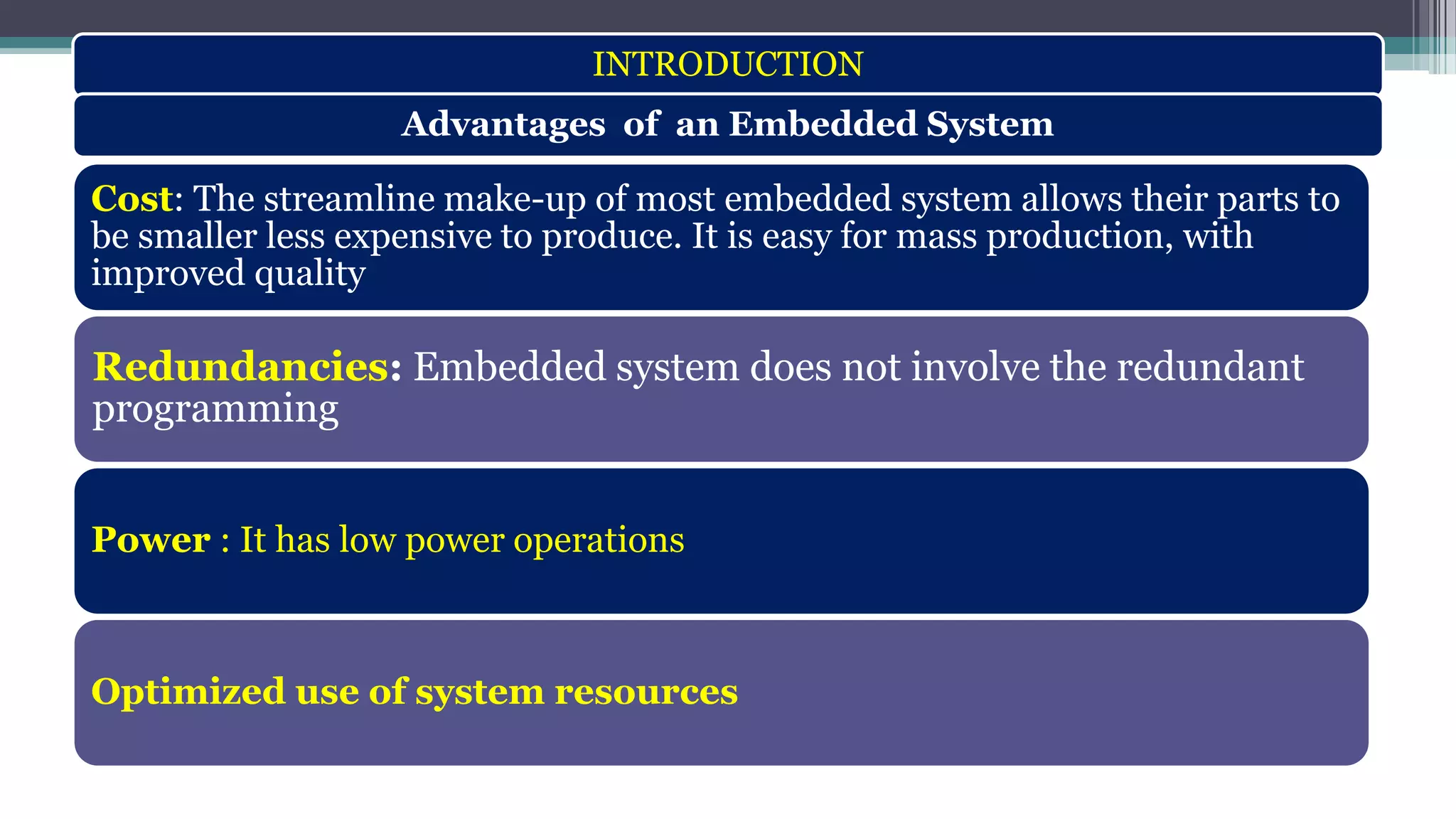1. advantages and applications of embedded system | PPTX