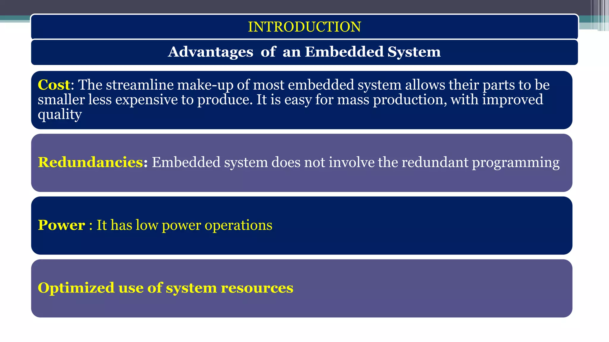 1. advantages and applications of embedded system | PPTX