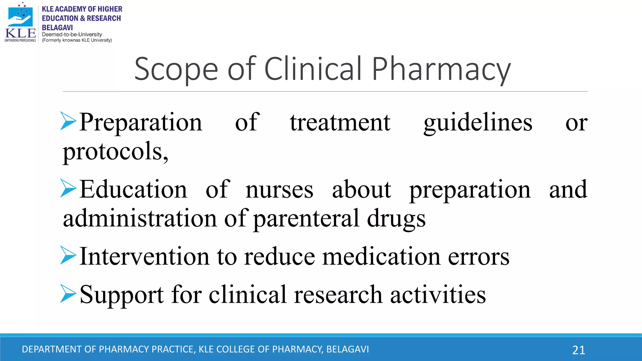 Introduction to clinical pharmacy | PDF