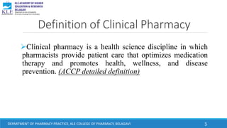 Introduction to clinical pharmacy | PDF