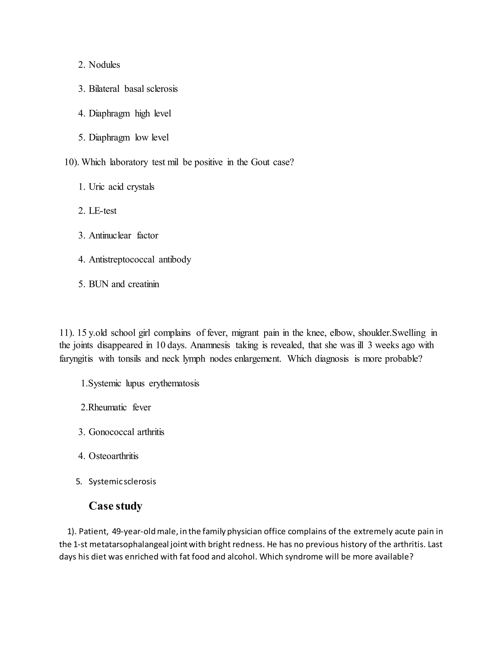 Joint Disorder MCQs | DOCX