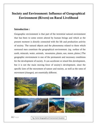 Influence of geographical environment (rivers) on rural livelihood by ...