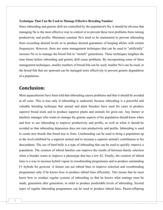 Inbreeding cause,effects and technique to reduce inbreeding in hatchery ...