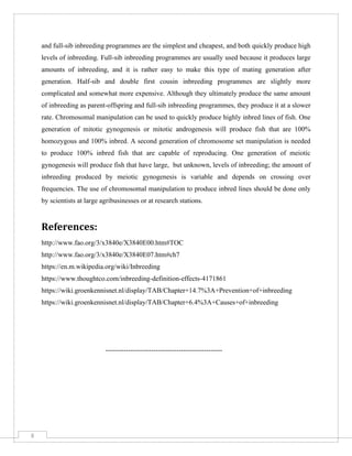 Inbreeding cause,effects and technique to reduce inbreeding in hatchery ...