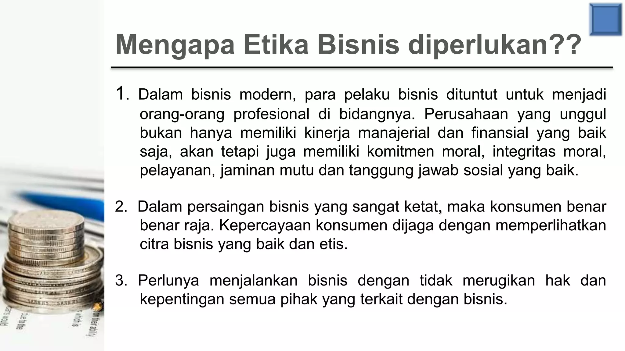 Etika dan bisnis di dunia modern | PPT