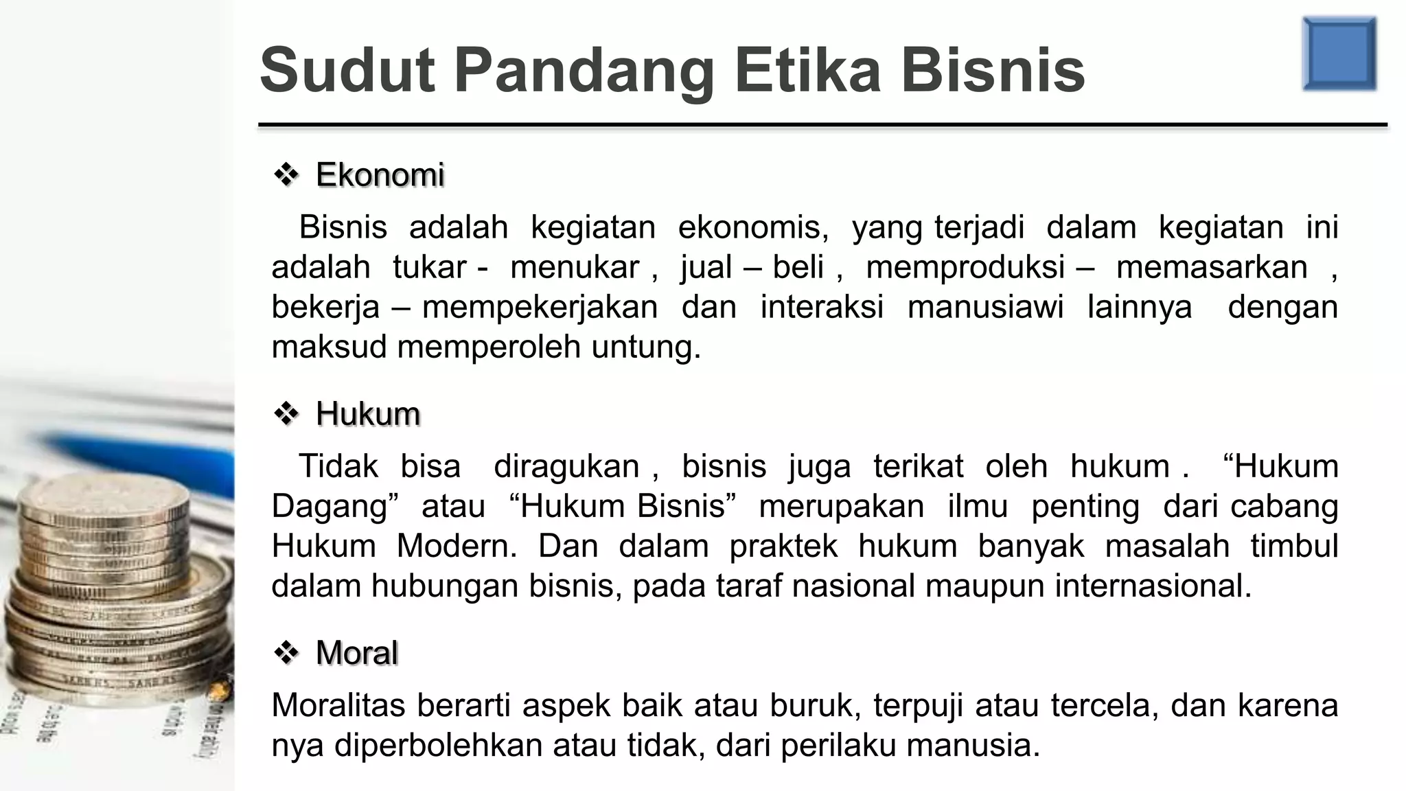 Etika dan bisnis di dunia modern | PPT