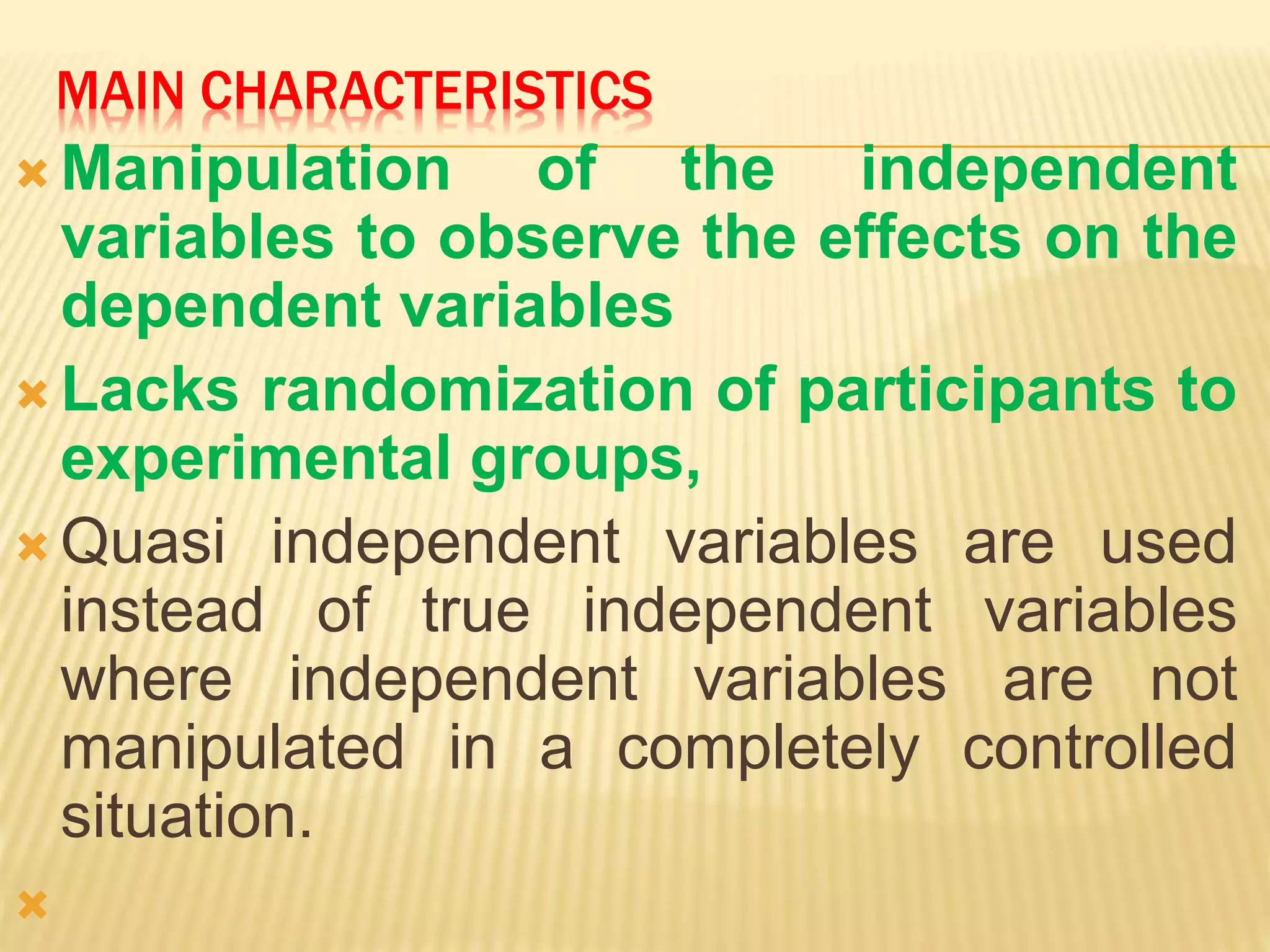 QUASI EXPERIMENTAL DESIGN . Type of Research Design. Research nursing ...