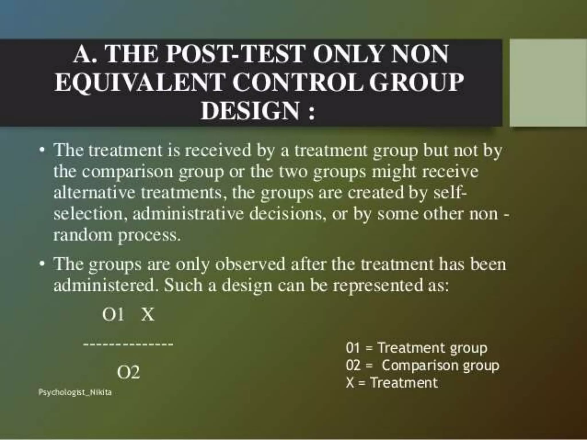 QUASI EXPERIMENTAL DESIGN . Type of Research Design. Research nursing ...
