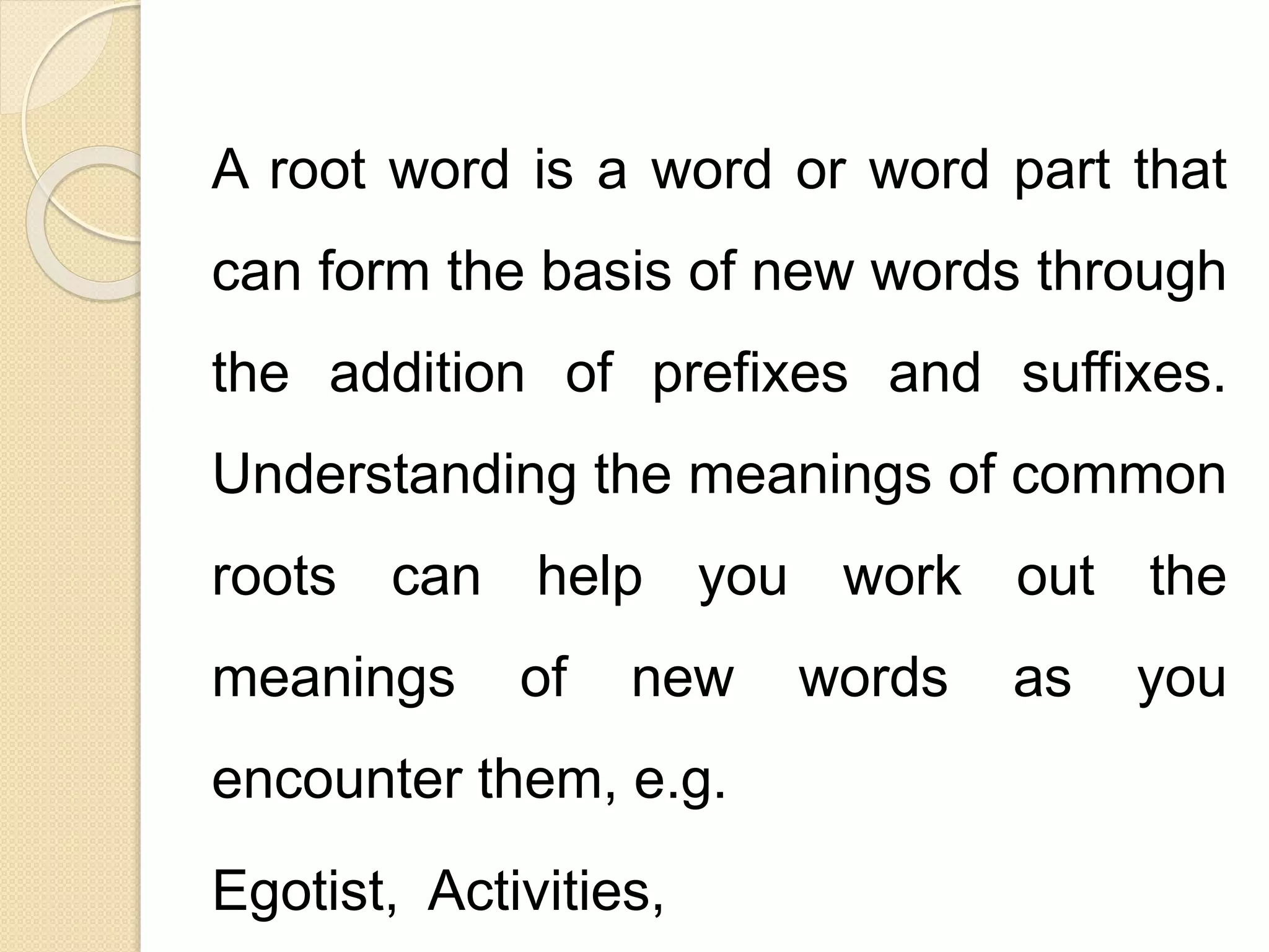 root words | PPTX | Geology | Science
