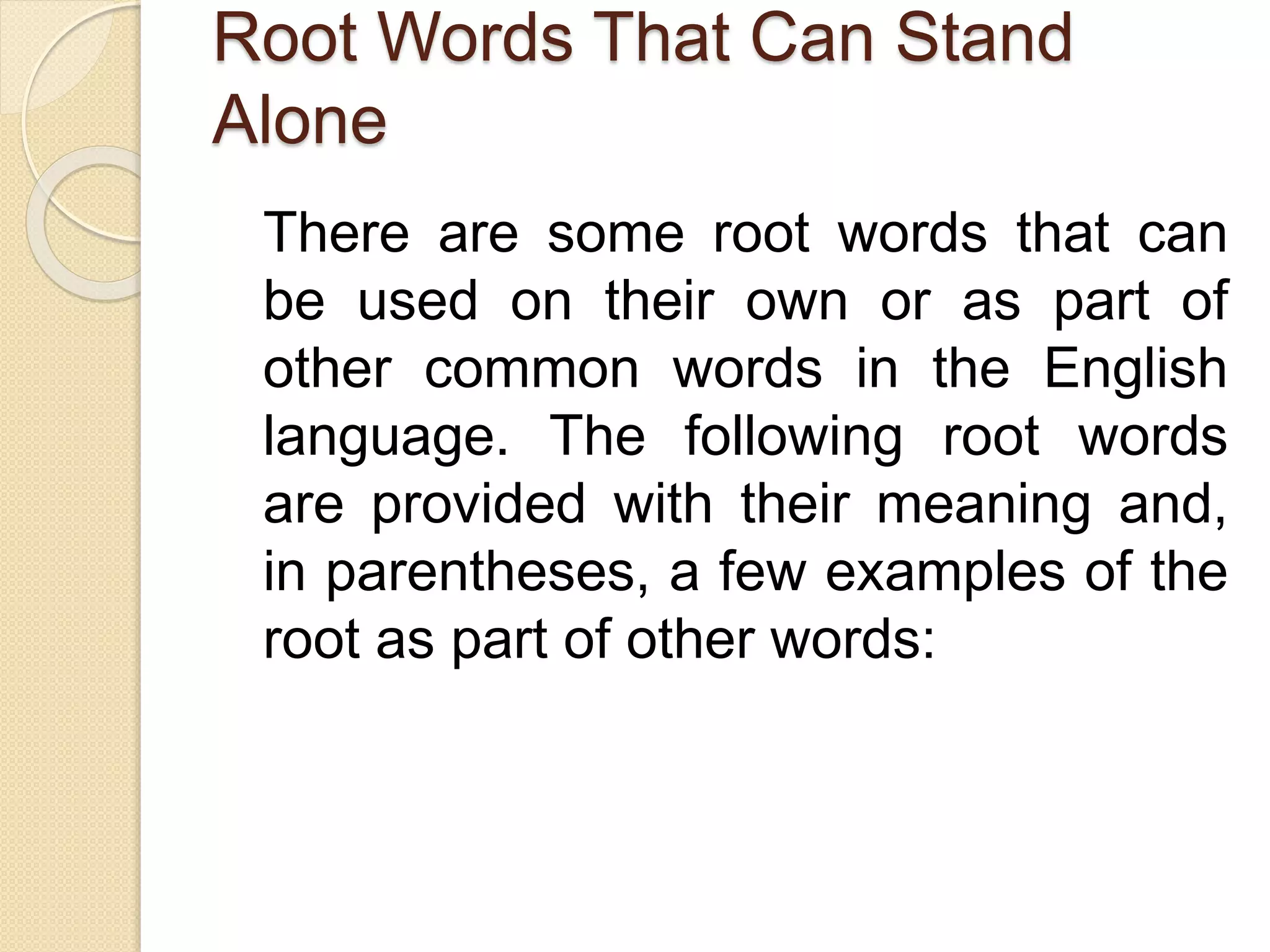 root words | PPTX | Geology | Science