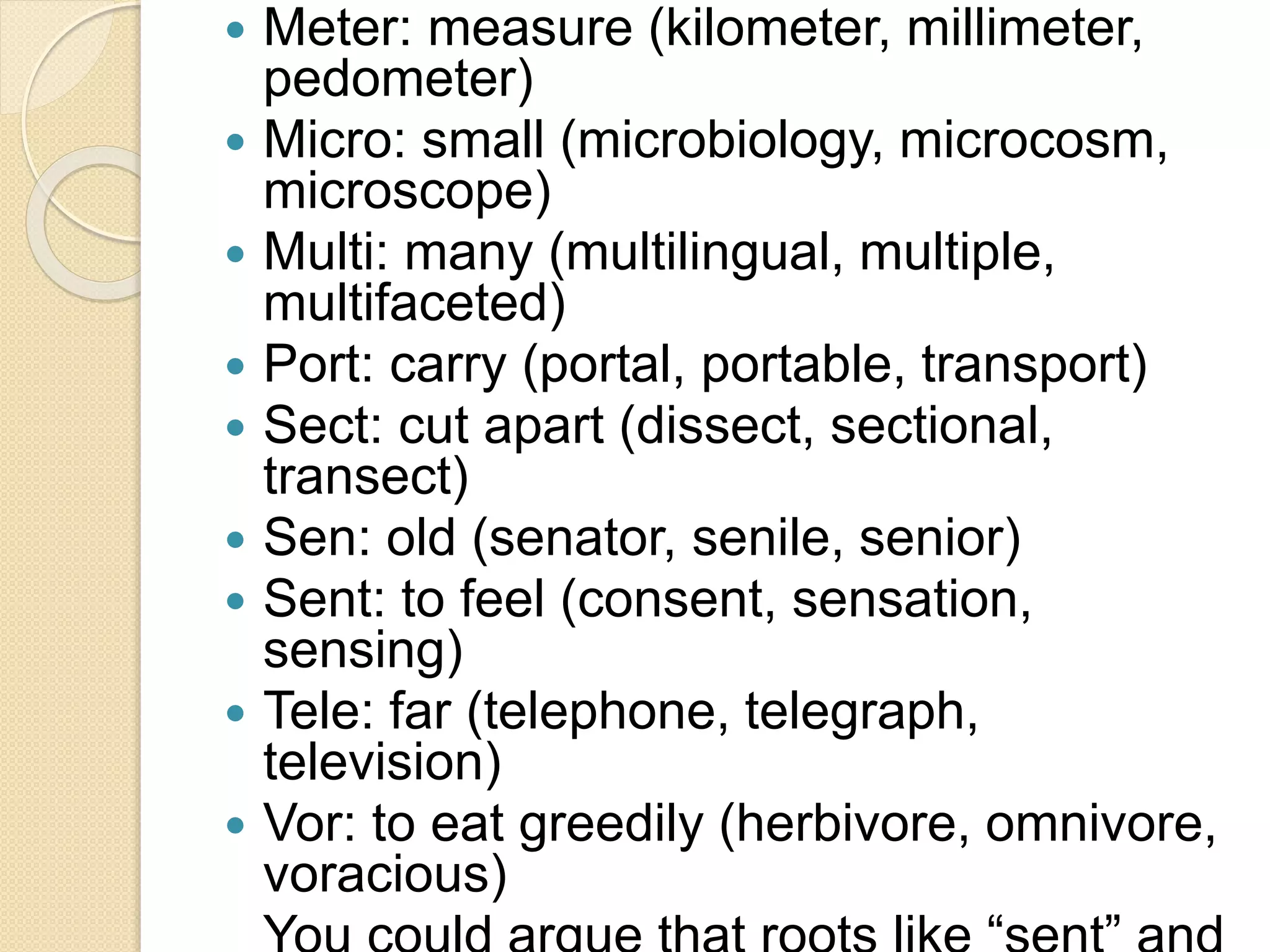 root words | PPTX | Geology | Science
