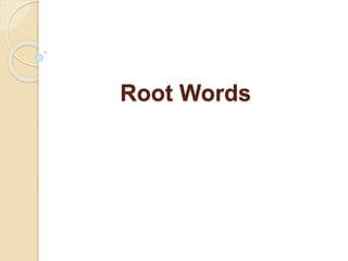 root words | PPTX | Geology | Science