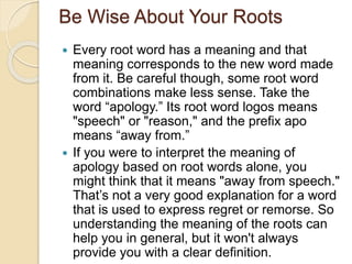 root words | PPTX | Geology | Science