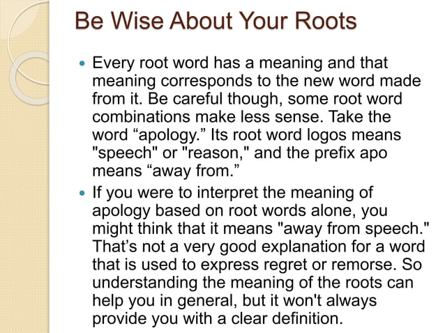 root words | PPT
