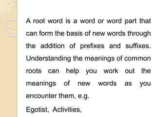 root words | PPTX | Geology | Science