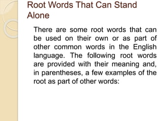 root words | PPTX | Geology | Science