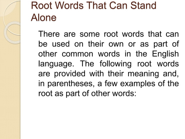 root words | PPT