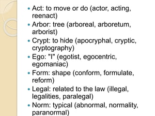 root words | PPTX