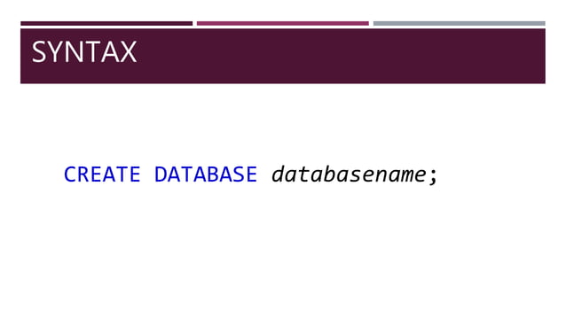 1.1 sql create and drop database statement | PPT