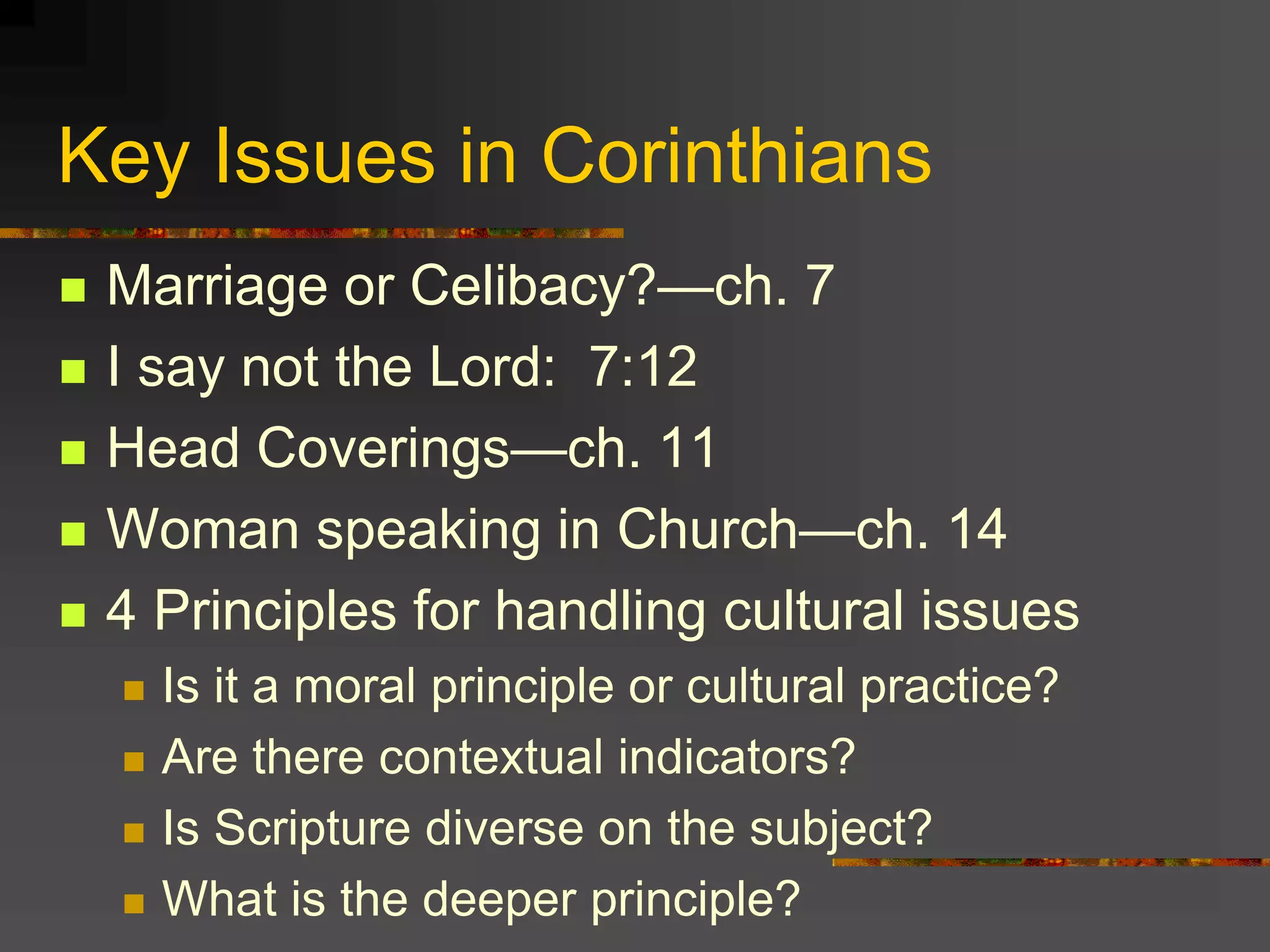 1-2 Corinthians: Lecture-1 | PPTX