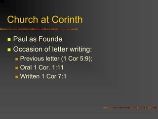 1-2 Corinthians: Lecture-1 | PPTX