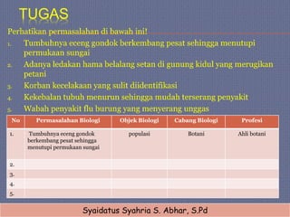 RUANG LINGKUP BIOLOGI | PPTX