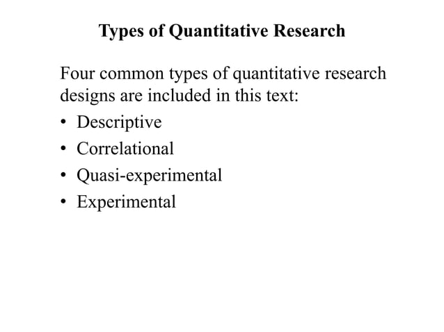 1. quantitative research types | PPT