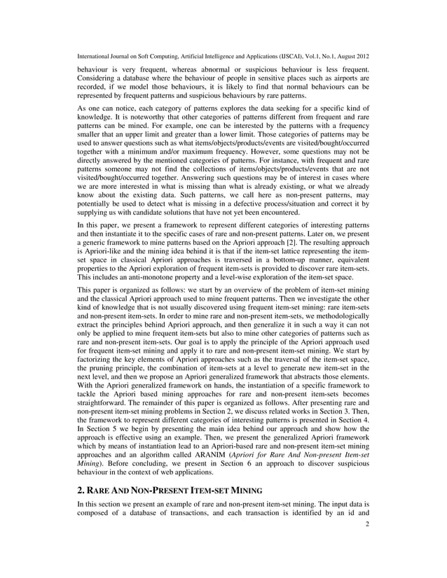 Pattern Detection With Rare Item Set Mining Pdf